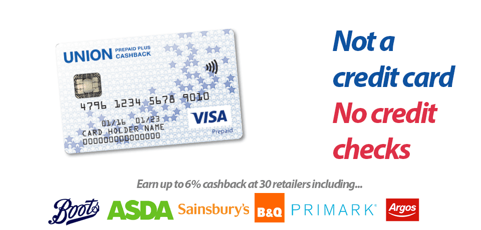 Union Prepaid Plus Cashback card - Earn cashback on your everyday shopping